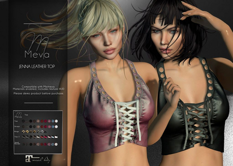 Second Life Marketplace - Meva Jenna Leather Top Demo Box [Wear Me]